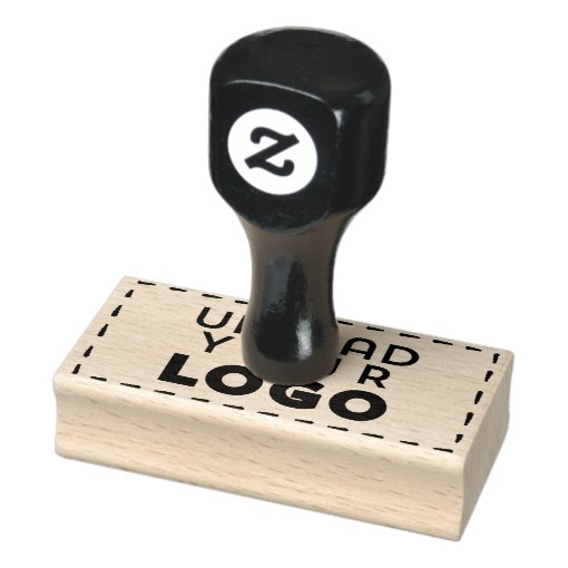 Large Business Logo Custom Rubber Wooden Stamp | Zazzle