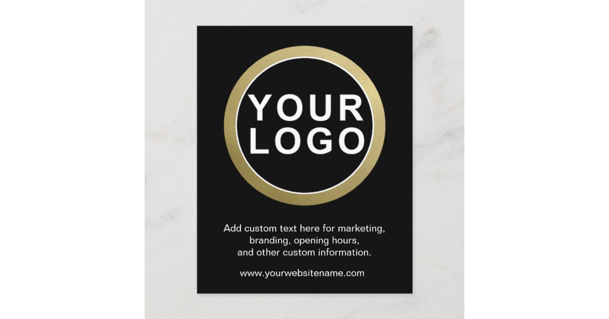 Large Business Logo Promotional Black Flyer | Zazzle