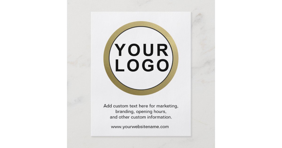 Large Business Logo Promotional White Flyer | Zazzle