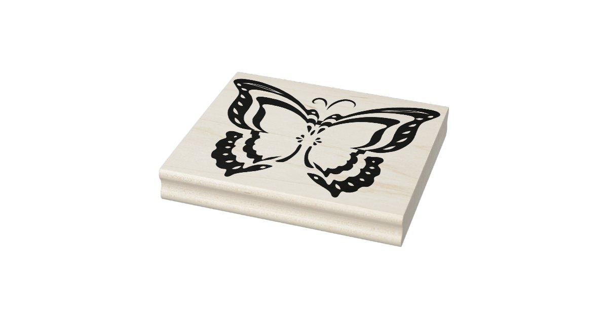 Large Butterfly Rubber Stamp | Zazzle