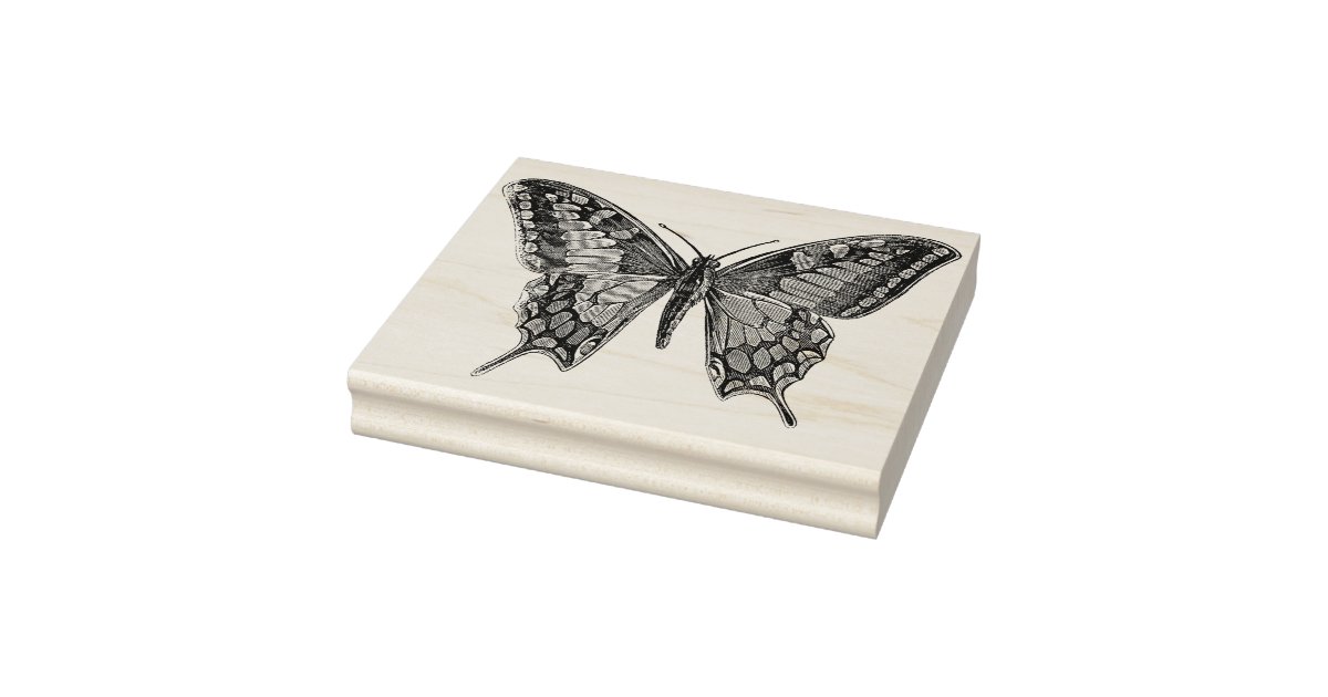 Large Butterfly Rubber Stamp | Zazzle