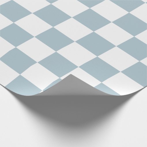 Large Checks Pastel Blue White Checkered Wrapping Paper | Zazzle