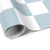 Large Checks Pastel Blue White Checkered Wrapping Paper | Zazzle