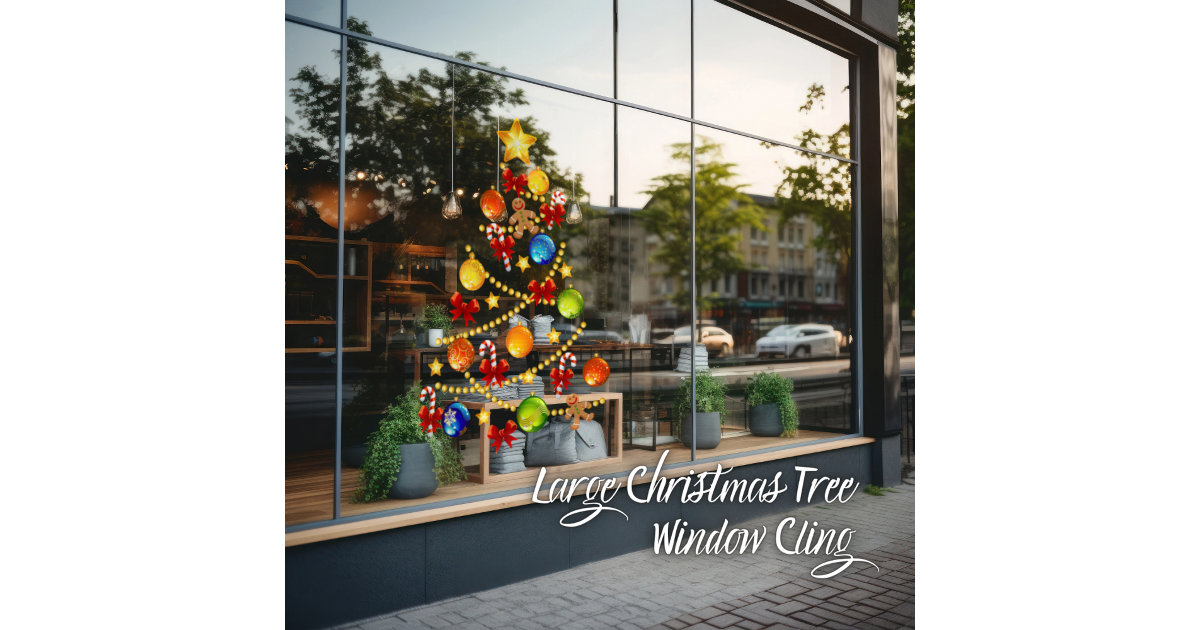 Large Christmas Tree Window Cling | Zazzle