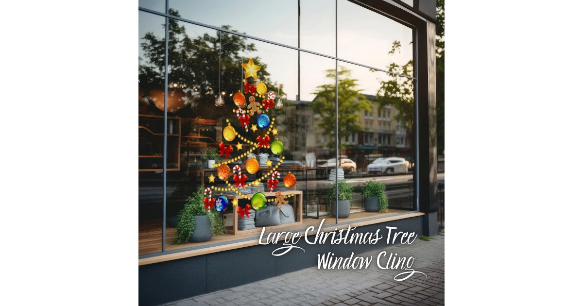 Large Christmas Tree Window Cling | Zazzle