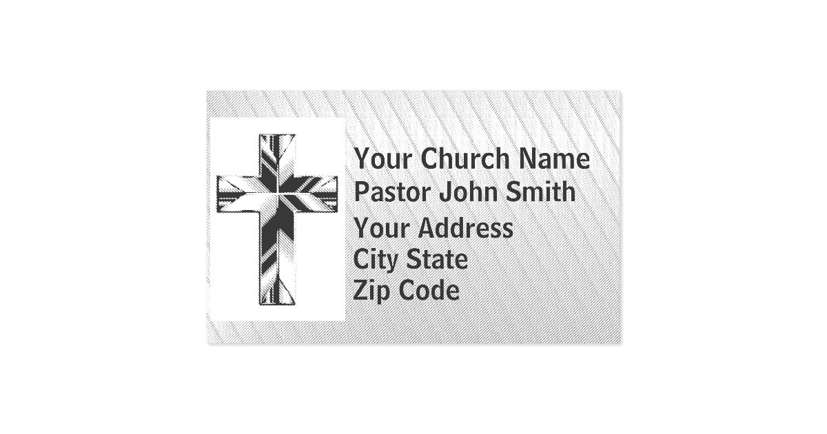 LARGE Church Pastor Silver Cross Business Self-inking Stamp | Zazzle