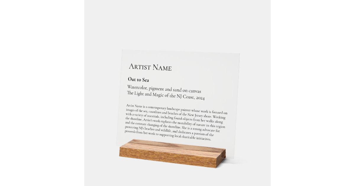Large Clear Art Gallery Art Exhibit Plaques Acrylic Sign | Zazzle