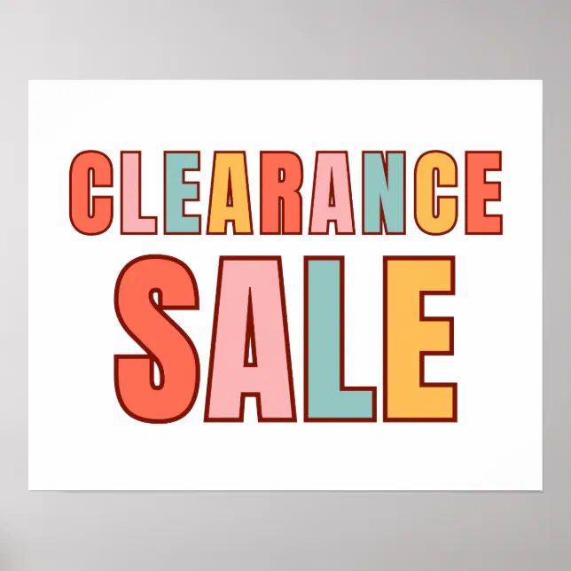 Large Clearance Sale Sign, Retail Store Sale Poster | Zazzle