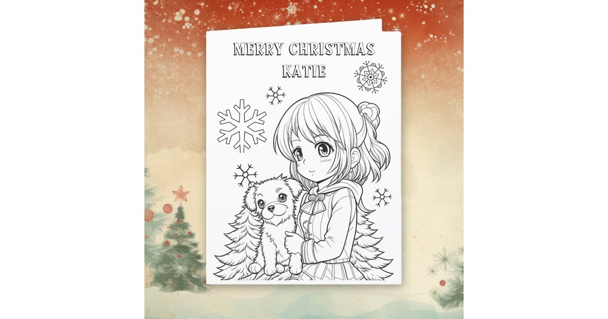 Large Color Me Christmas Card for Kids | Zazzle