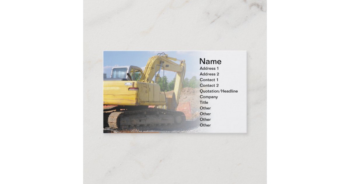 large construction equipment business card | Zazzle