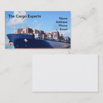 Large Container Ship in Industrial Port Business Card | Zazzle