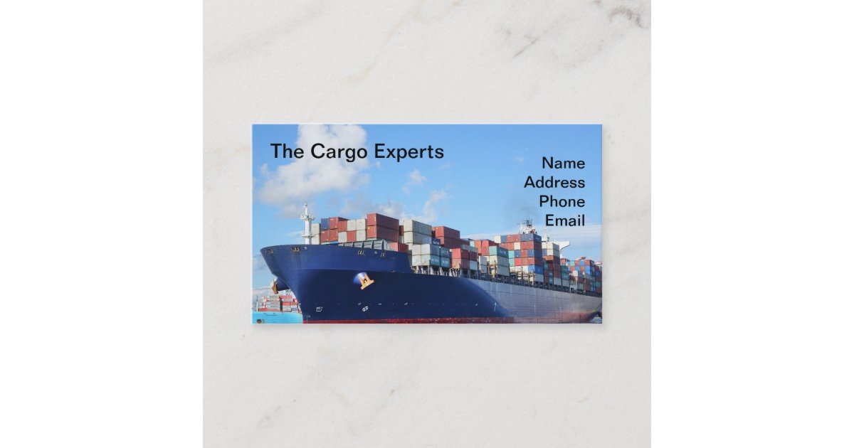 Large Container Ship in Industrial Port Business Card | Zazzle