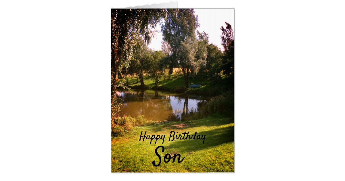 Large Country scene Happy Birthday Son Card | Zazzle