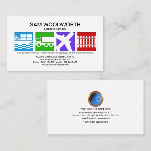 Large Creative Logistics Motif Modern Delivery Business Card | Zazzle