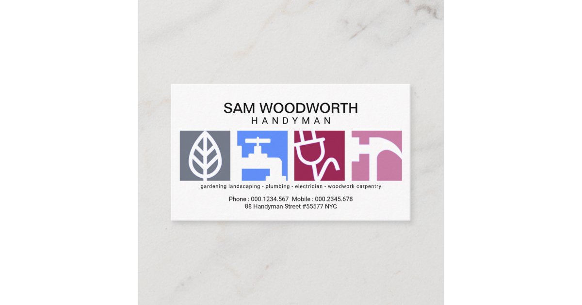 Large Creative Modern Handyman Signage Logo Business Card | Zazzle