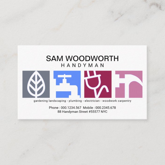 Large Creative Modern Handyman Signage Logo Business Card | Zazzle.com