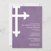 Large Cross Religious Invitation, Purple Invitation | Zazzle