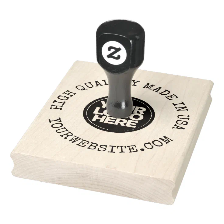 Large Custom Business Logo Made in Usa Rubber Stamp | Zazzle