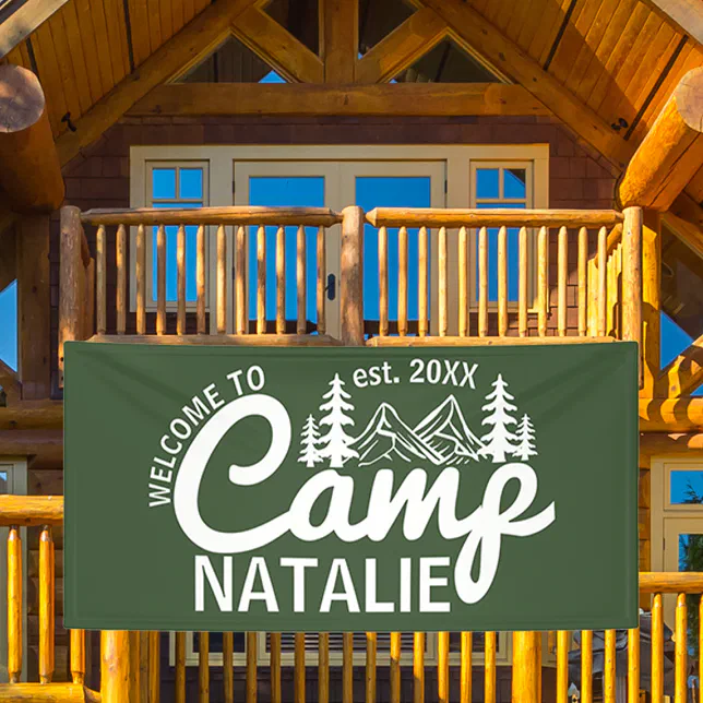 Large Custom Camp Bachelorette Party Cool Welcome Banner | Zazzle