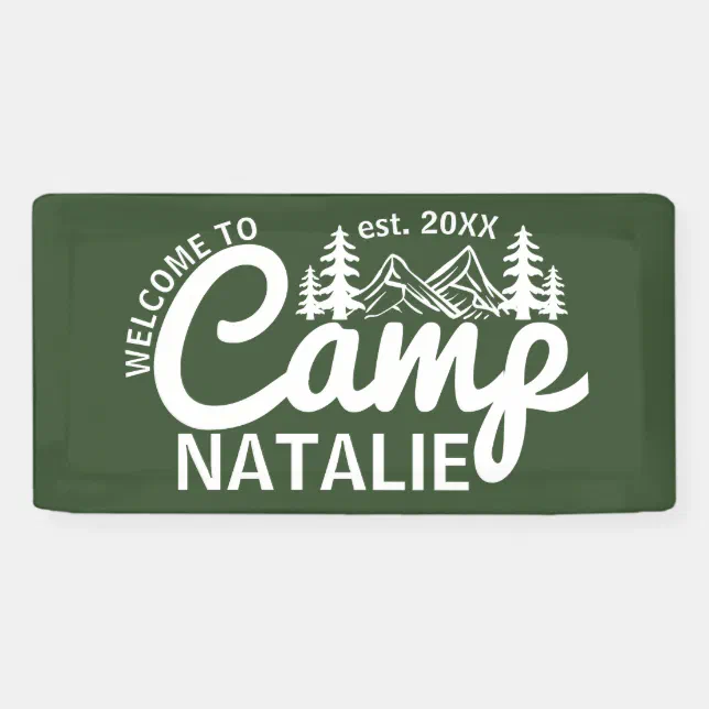 Large Custom Camp Bachelorette Party Cool Welcome Banner | Zazzle