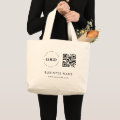 Large Custom Tote Bag with Logo Qr Code & Text | Zazzle