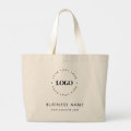 Large Custom Tote Bag with Round Circle Logo Text | Zazzle