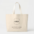 Large Custom Tote Bag with Round Circle Logo Text | Zazzle