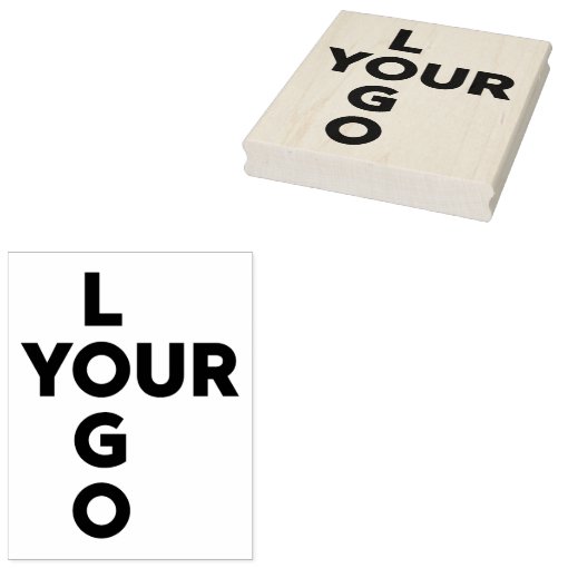 Large Custom Vertical Business Company Logo Rubber Stamp | Zazzle