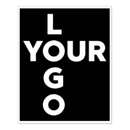 Large Custom Vertical Business Logo Rubber Stamp | Zazzle