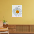 Large Daisy Flower with Flock of Flying Birds. Poster | Zazzle