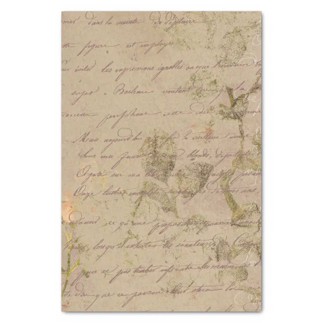 Large Distressed Vintage Rose Tissue Paper | Zazzle
