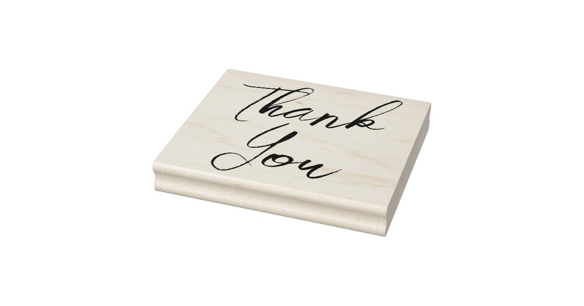 Large Elegant Script Thank You Rubber Stamp | Zazzle