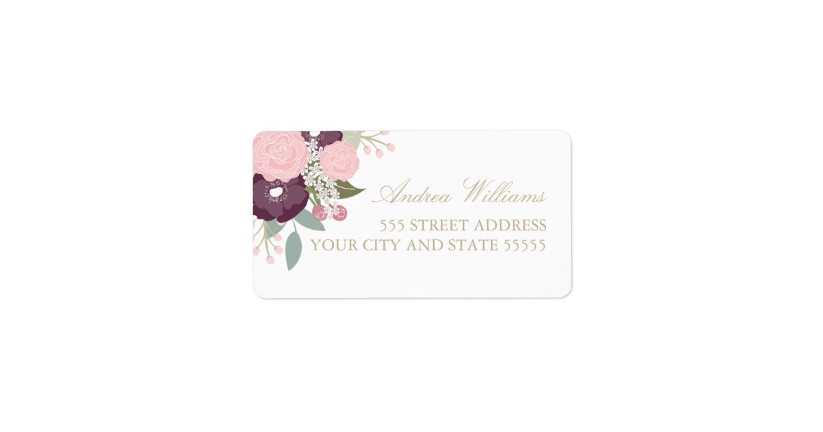 Large Floral Custom Return Address Labels | Zazzle