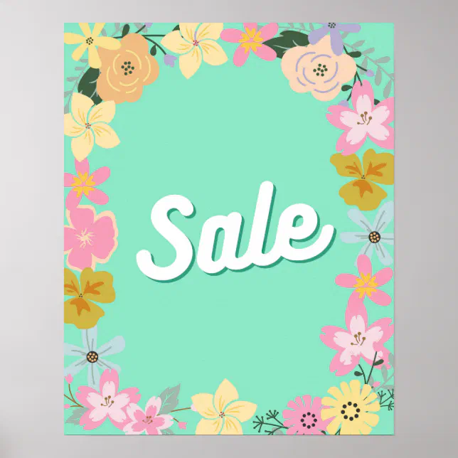 Large Floral Sale Sign, Retail Signage Poster | Zazzle