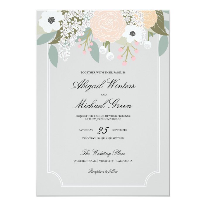 Large Floral Wedding Invitation | Zazzle.com