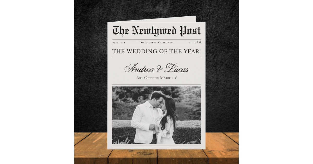 Large Foldable Wedding Newspaper Timeline Program | Zazzle