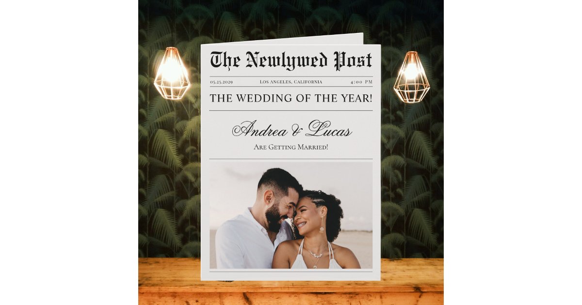 Large Folded Wedding Newspaper Timeline Program | Zazzle