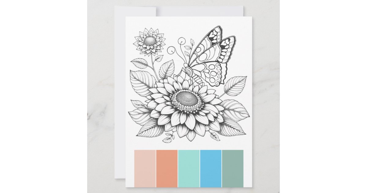 Large Format Coloring Cards Art Therapy | Zazzle