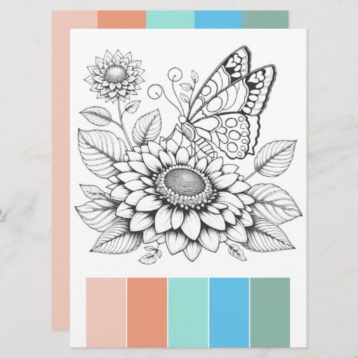 Large Format Coloring Cards Art Therapy | Zazzle