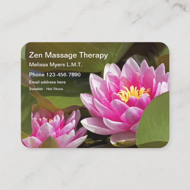 Large Format Massage Therapist Business Card | Zazzle