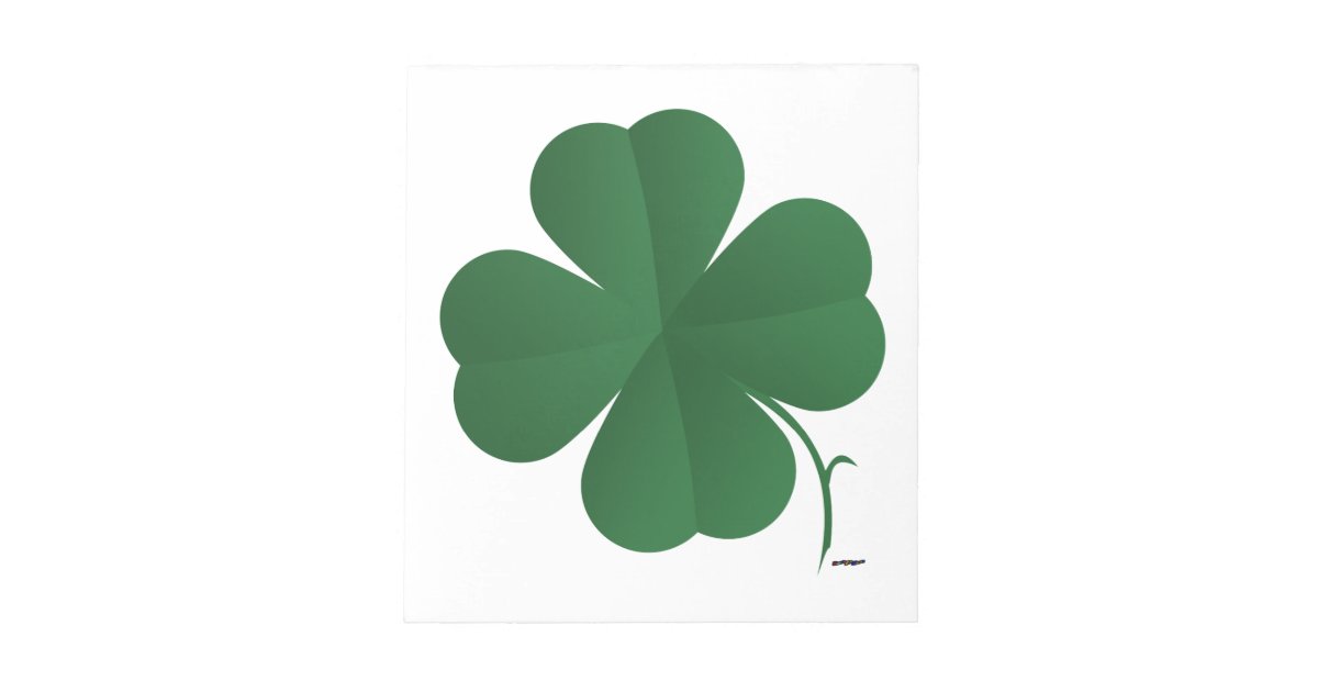 Large Four Leaf Clover Notepad | Zazzle
