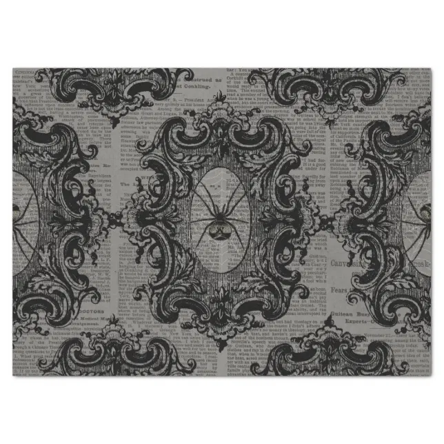 Large Framed Spider on Dark Grey Decoupage Tissue Paper | Zazzle