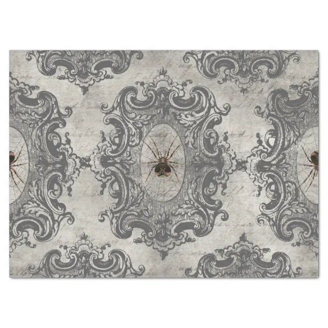 Large Framed Spider on Light Grey Decoupage Tissue Paper | Zazzle