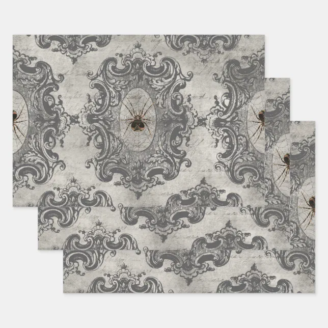 Large Framed Spider on Light Grey Wrapping Paper Sheets | Zazzle
