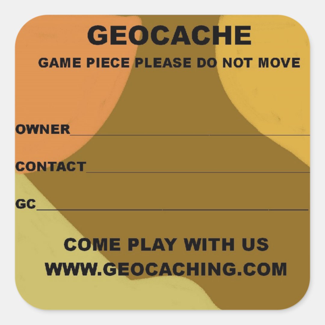 Large geocache lable square sticker | Zazzle