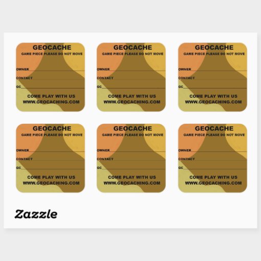 Large geocache lable square sticker | Zazzle