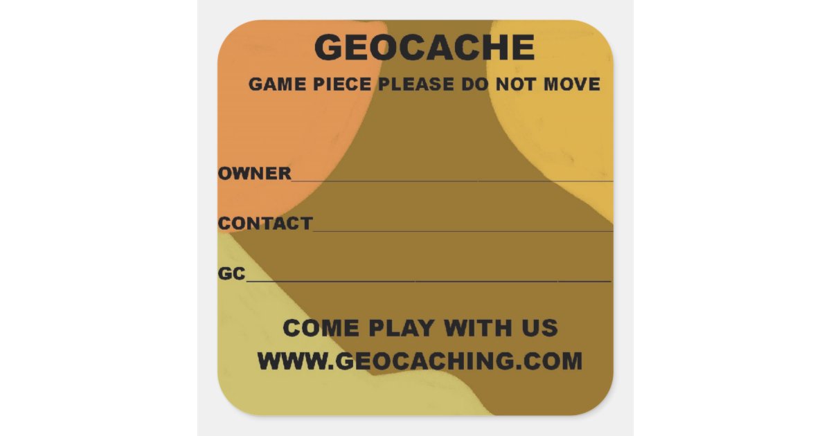 Large geocache lable square sticker | Zazzle