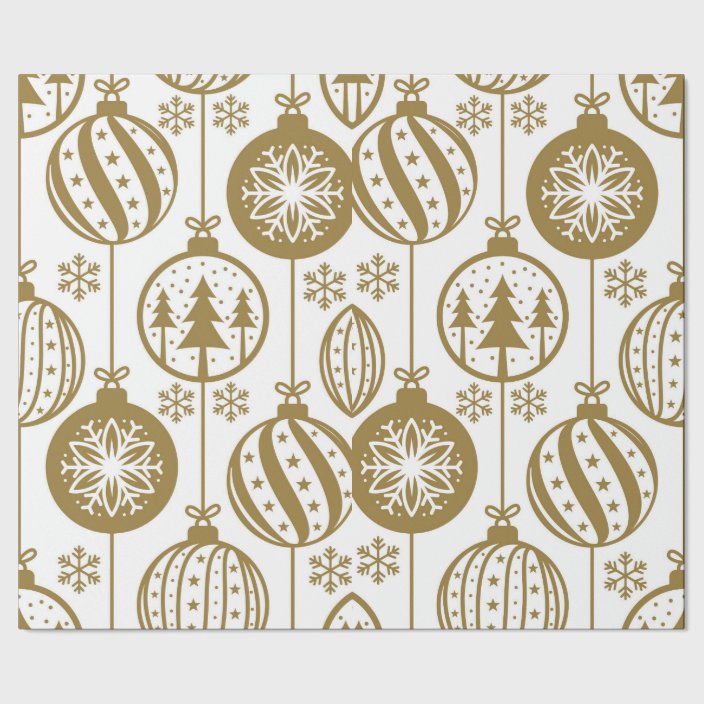 Large Gold Ornament Christmas Wrapping Paper | Zazzle.com