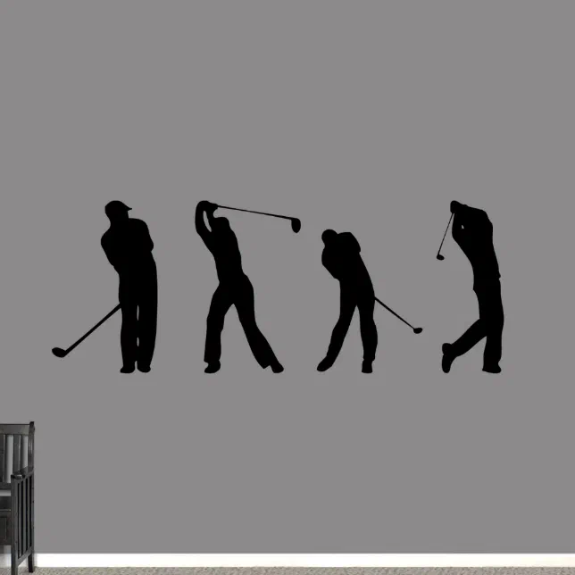 Large Golf Guys Black Wall Decal | Zazzle