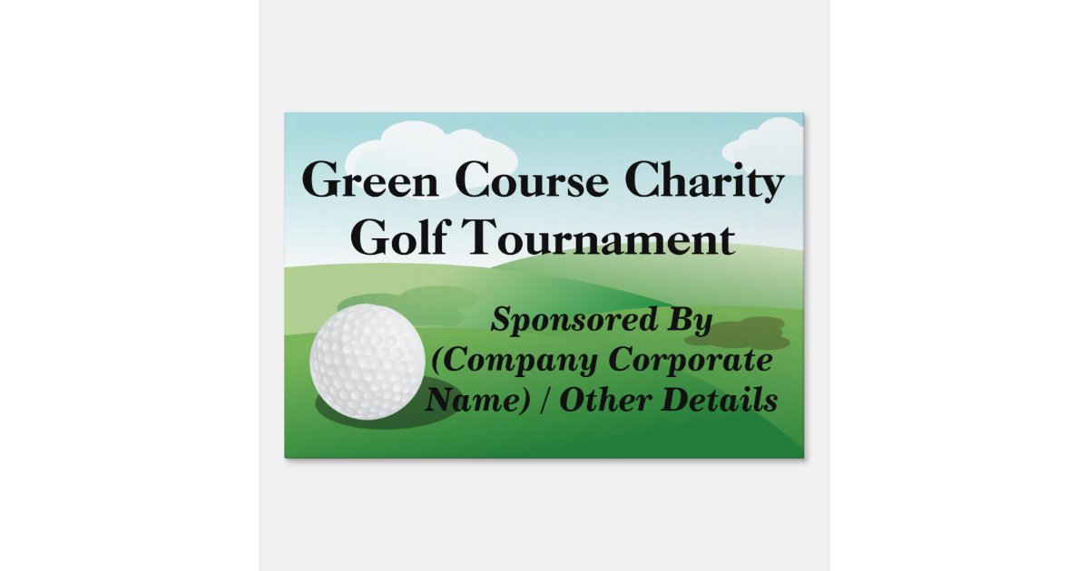 Large Golf Tournament Custom Yard Sign | Zazzle